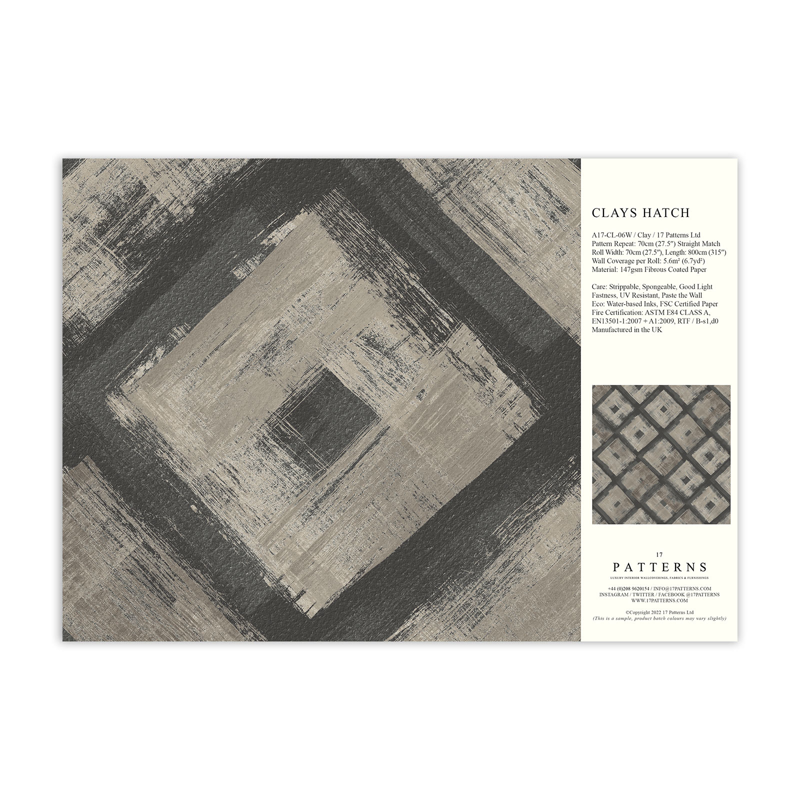 Clays Hatch Wallpaper Clay from 17 Patterns