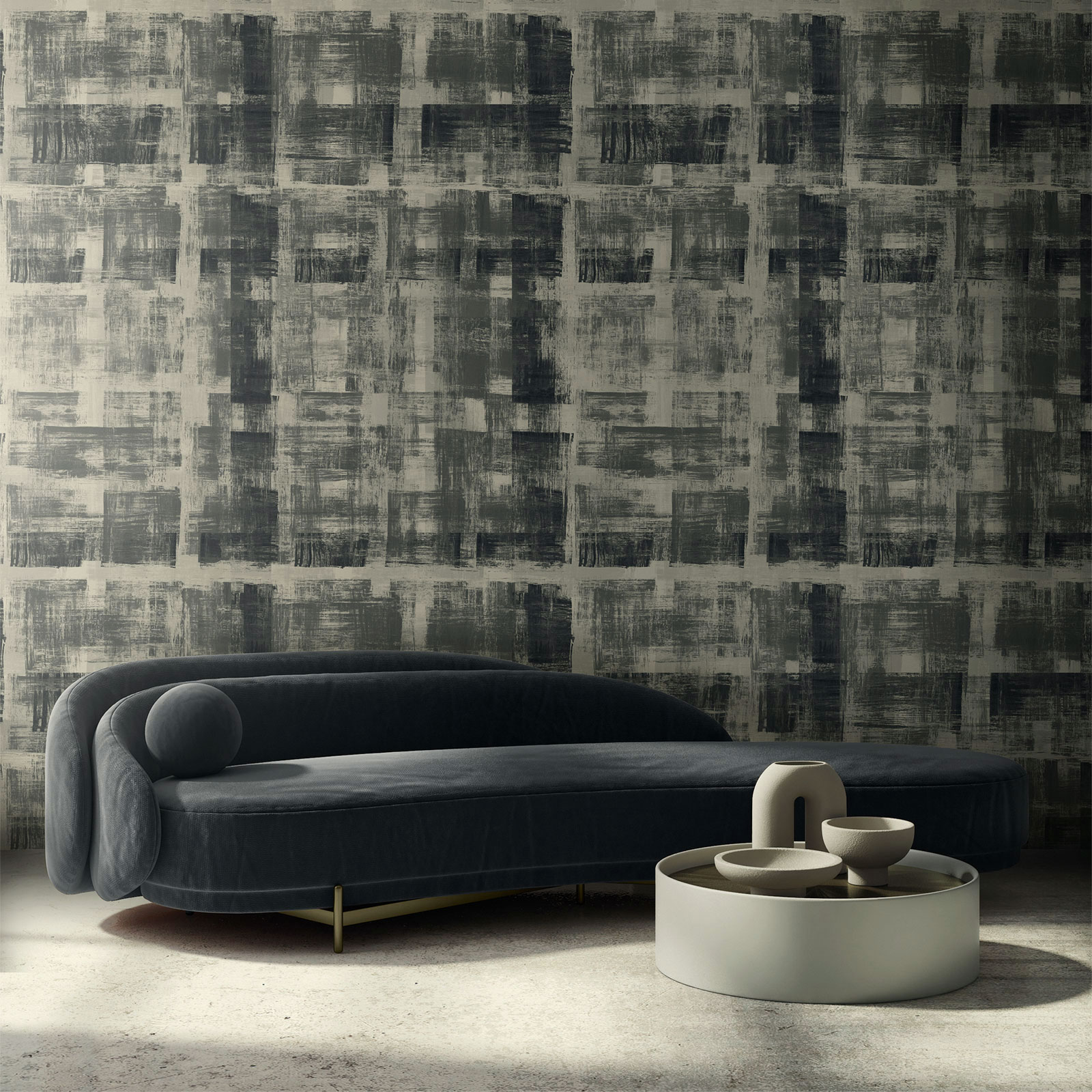 Mark Maker Wallpaper Denim from 17 Patterns